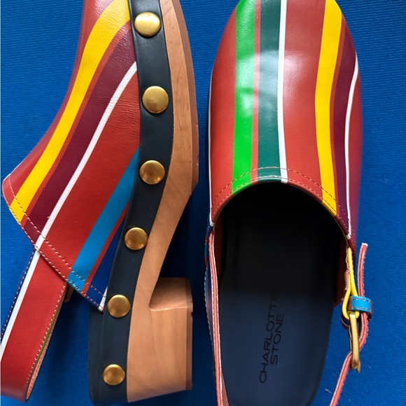 Charlotte Stone | Shoes | Charlotte Stone Multicolor Striped Clogs ...